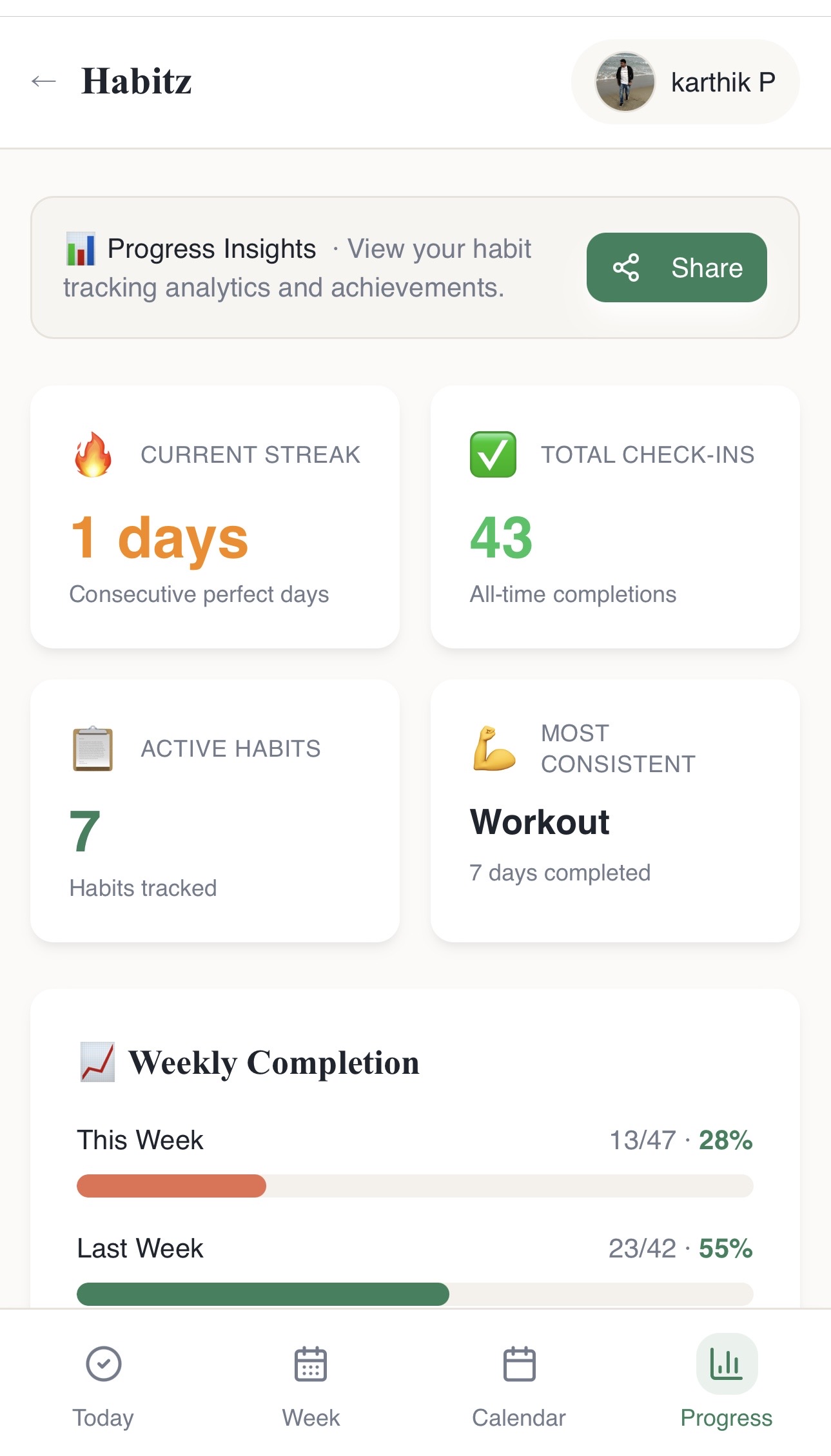 My Habits – Habit Tracker with Streaks, Calendar & Printable PDF